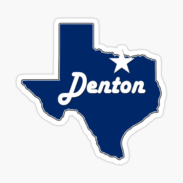 "City of Denton Texas Lone Star State Map Navy Blue" Sticker for Sale ...