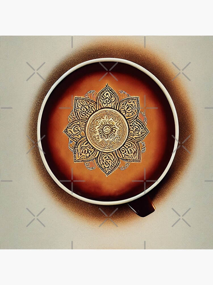 "Coffee mandala design - inspired by coffeee and meditation" Sticker ...