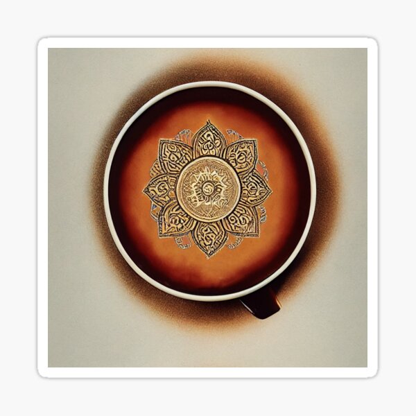 "Coffee mandala design - inspired by coffeee and meditation" Sticker ...
