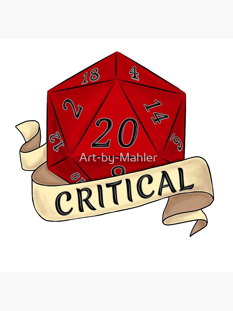 "Critical d20 Red Dice" Poster for Sale by Art-by-Mahler | Redbubble