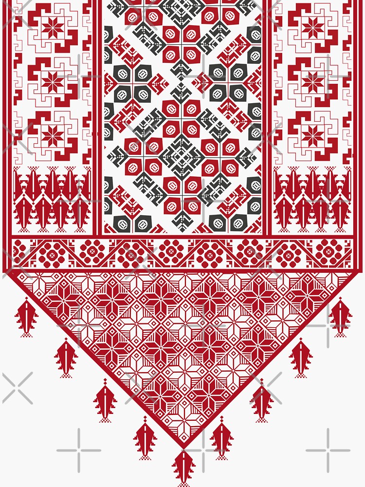 "Palestinian Embroidery Tatreez Cross Stitch pattern" Sticker for Sale ...