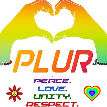 "Plur Peace Love Unity Respect" Sticker for Sale by lizahdesign | Redbubble