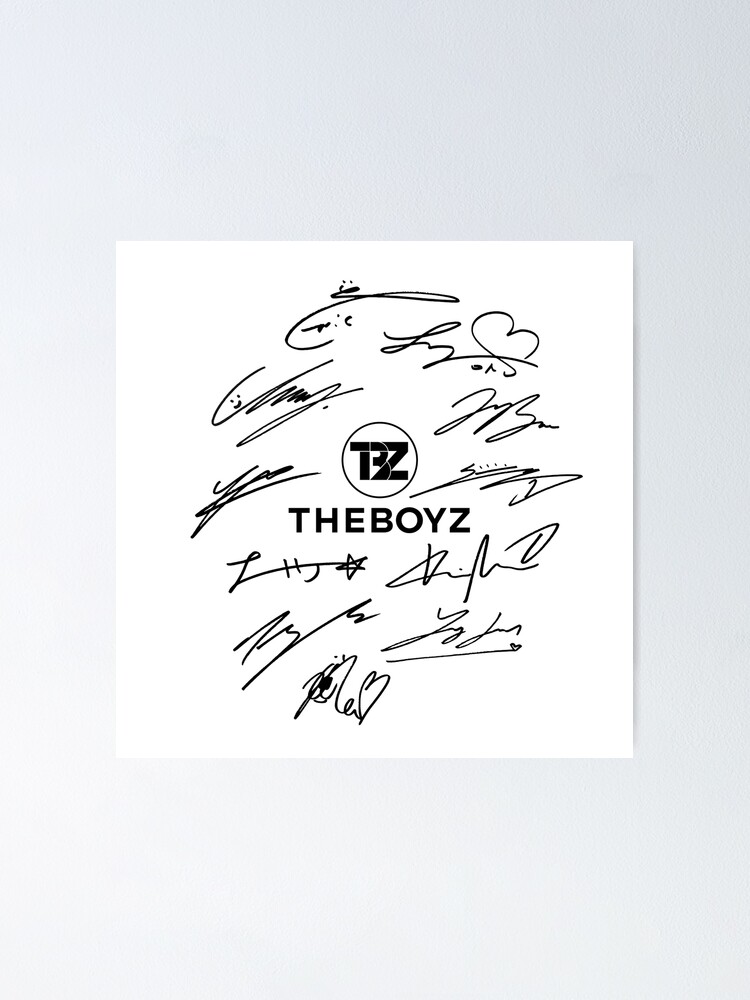 "The Boyz - Logo & signatures (white)" Poster for Sale by joyahatim ...