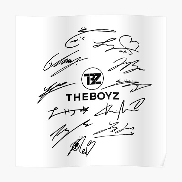 "The Boyz - Logo & signatures (white)" Poster for Sale by joyahatim ...