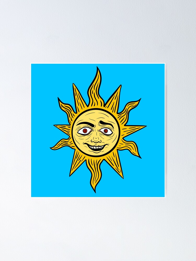"Trippy Sun with Face" Poster for Sale by DC-VDA | Redbubble