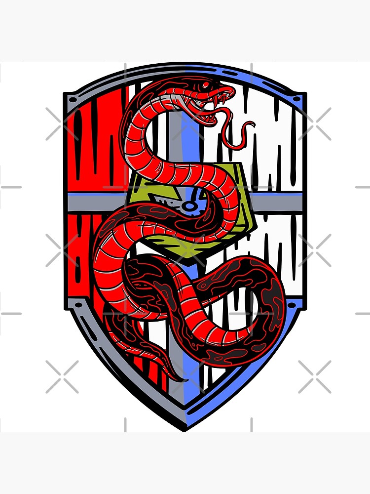 Lámina fotográfica «Una serpiente en el escudo de un caballero. Diseño ...