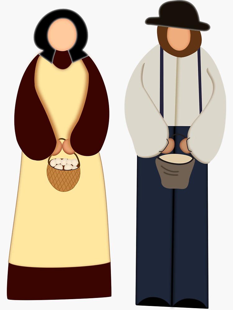 "A Lovely Amish Couple " Sticker for Sale by PanchoVillalon | Redbubble