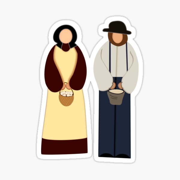 "A Lovely Amish Couple " Sticker for Sale by PanchoVillalon | Redbubble