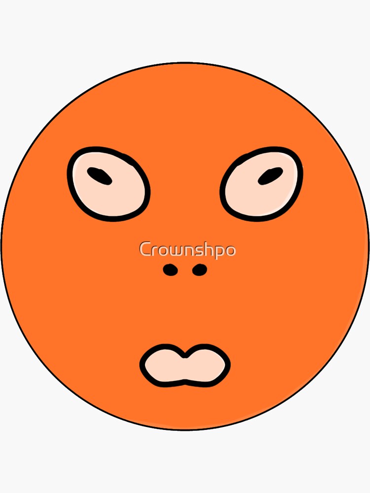 "Evil orange ball" Sticker for Sale by Crownshpo | Redbubble