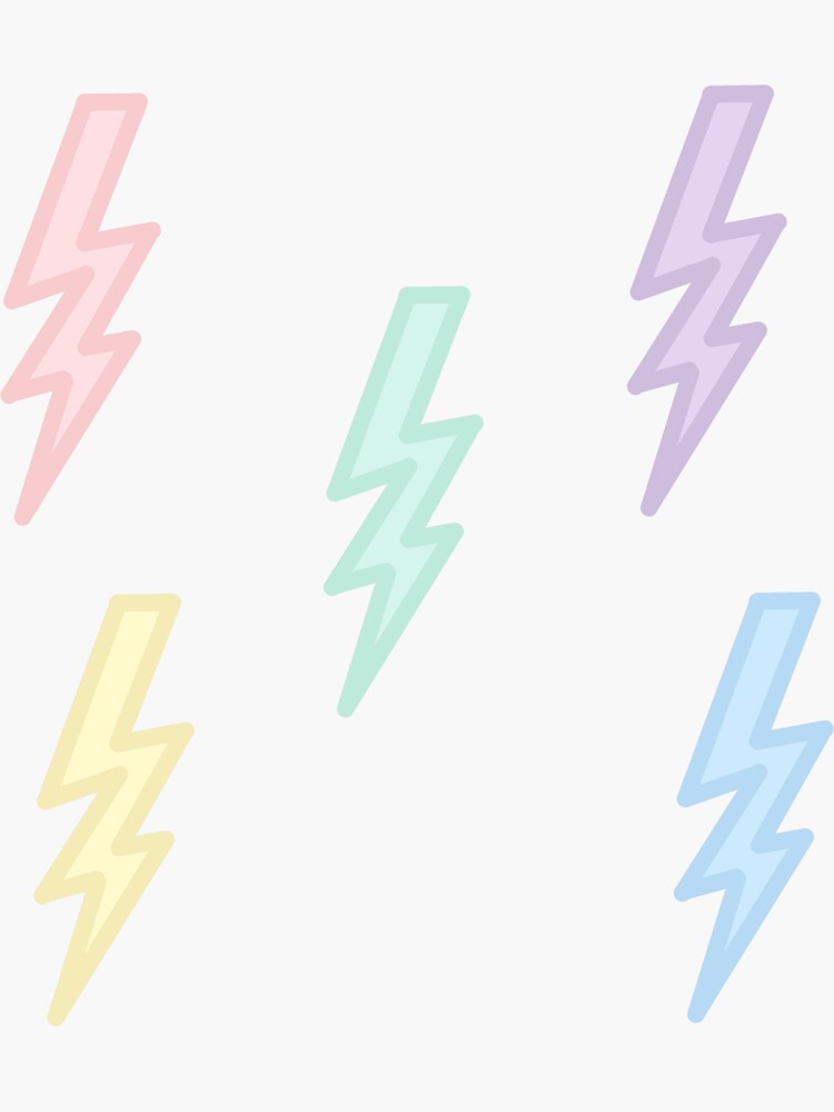 "Bright Pastel Lightning Sticker Pack" Sticker for Sale by SparePieces ...