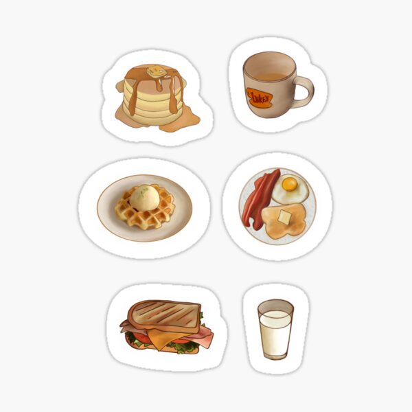 "Breakfast Sticker Pack " Sticker for Sale by greygremlincat | Redbubble