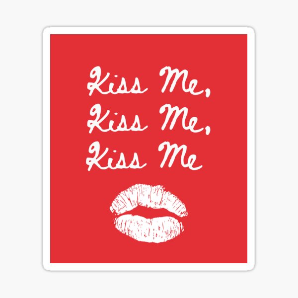 "Kiss Me Kiss Me Kiss Me Print Red and White" Sticker for Sale by ...