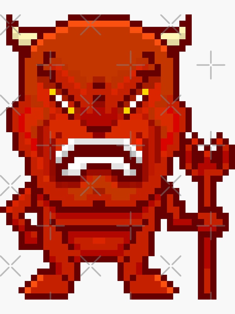 "Demon Devil Pixel Art" Sticker for Sale by kingroy | Redbubble