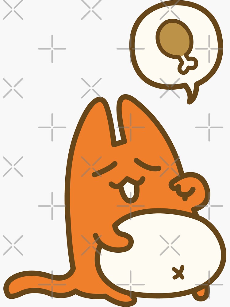 "Hungry glutton cat" Sticker for Sale by Scarchou | Redbubble