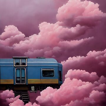 "Dreamcore train in pink clouds" Poster by justnarrating | Redbubble