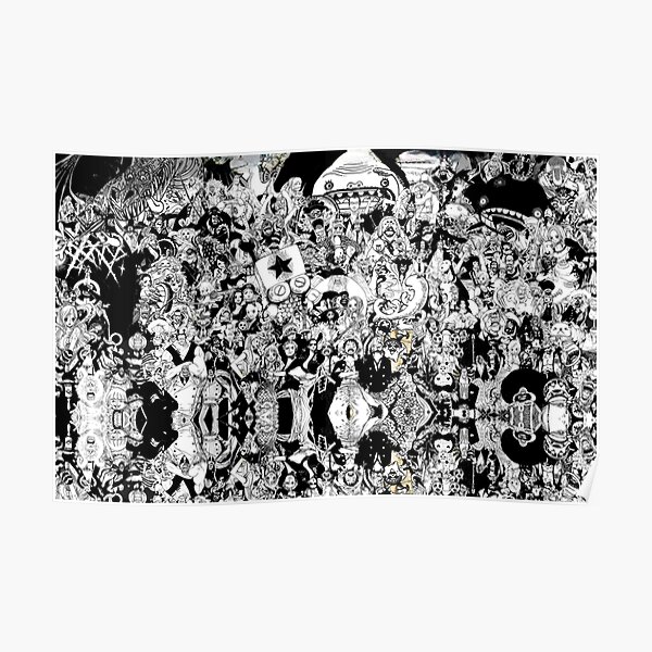 "One piece characters!" Poster for Sale by LivinHailey | Redbubble