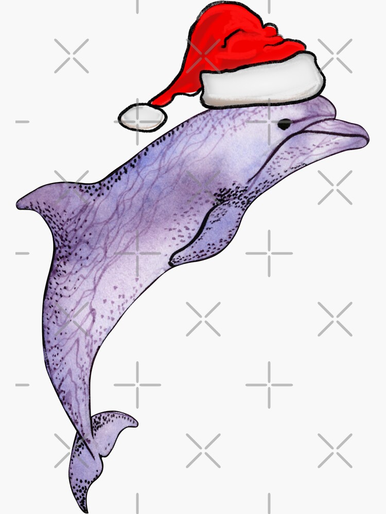 "Dolphin Christmas Santa" Sticker for Sale by TipTopTapo | Redbubble
