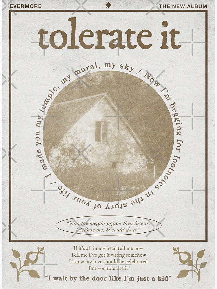 "Tolerate it" Poster for Sale by lgsketches | Redbubble