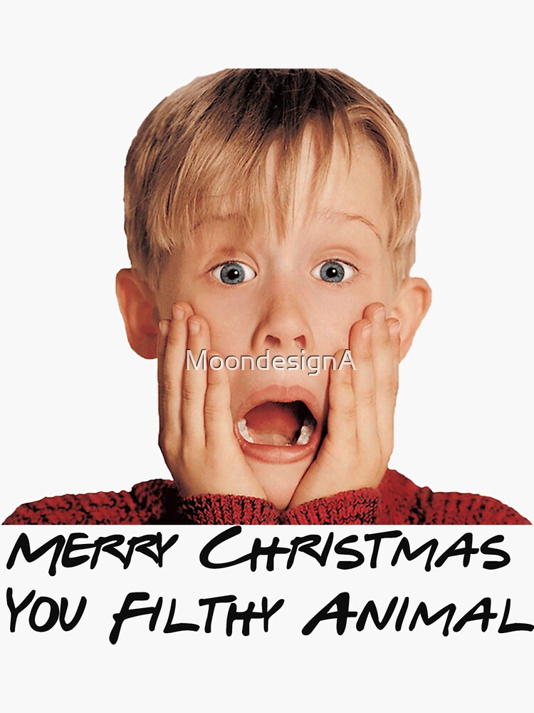 " Home Alone Merry Christmas You Filthy Animal RED EDITION" Sticker for ...