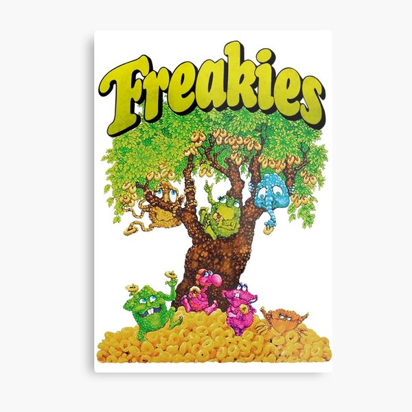 Lámina metálica «Todos los personajes de cereales de The Freakies, su ...
