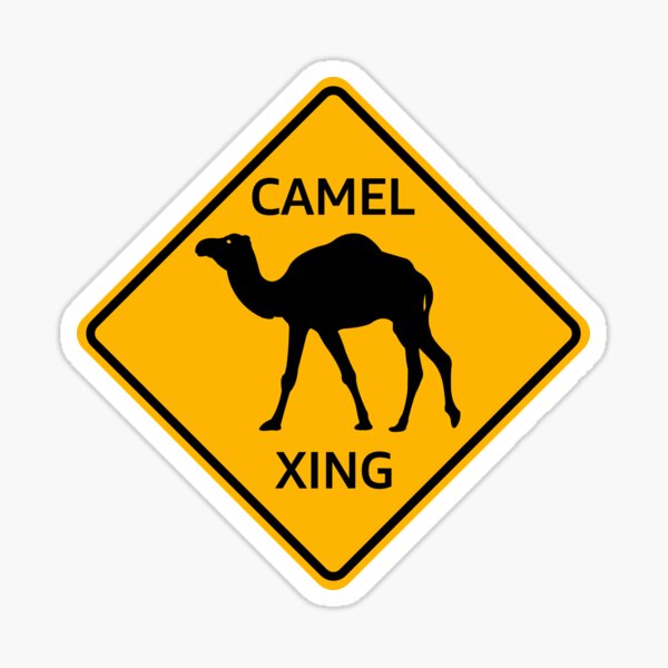 "Funny Camel Crossing Road Sign Australia Exotic Animals" Sticker for ...