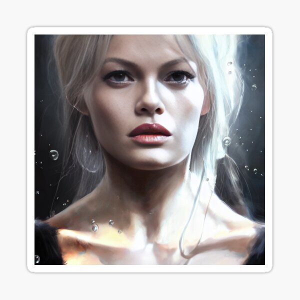 "Brigitte Bardot under the rain" Sticker for Sale by StellarAIdesign ...