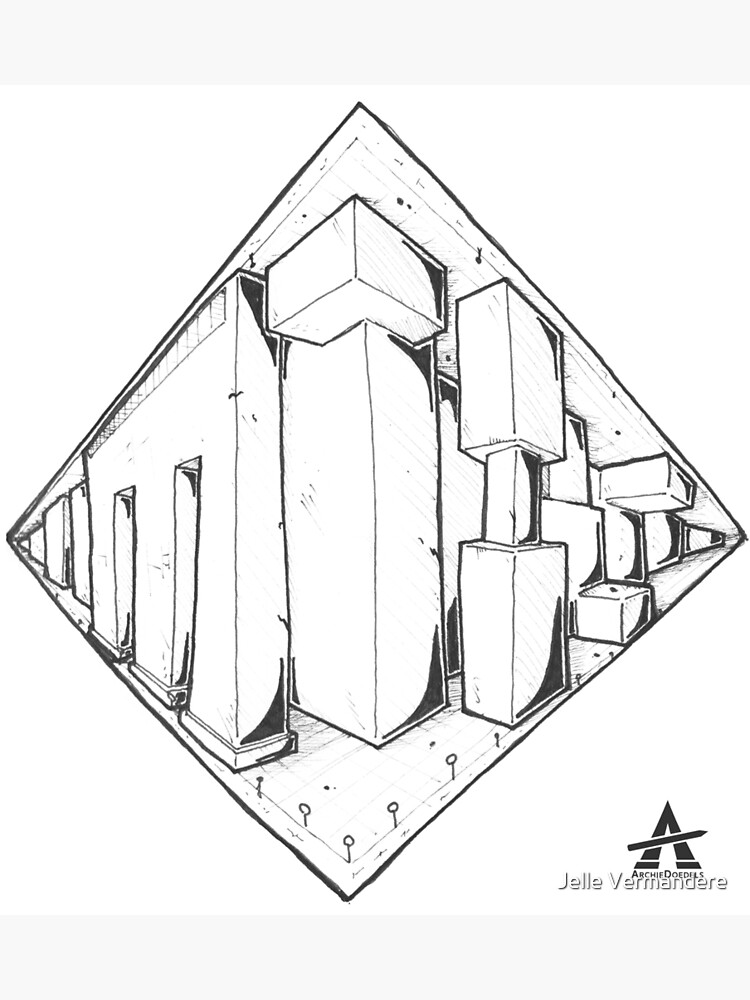 "Perspective Architecture Sketch Rotation" Poster by ArchieDoedels ...