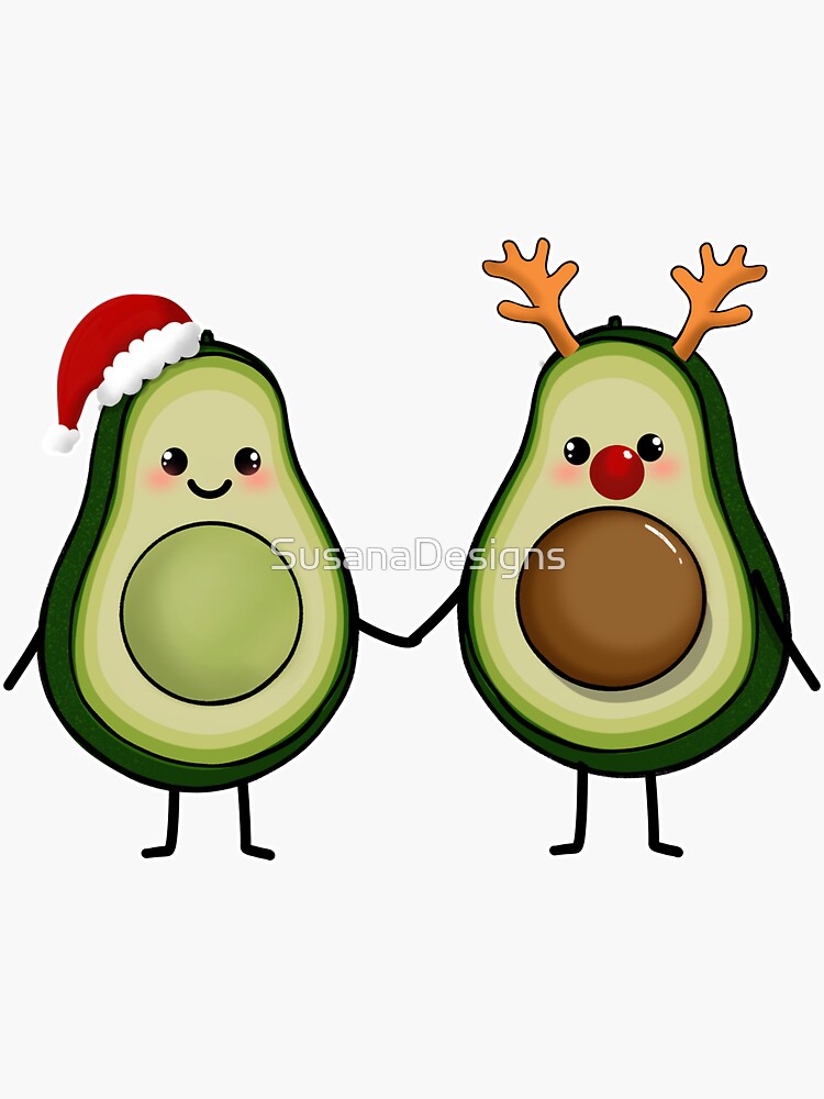 "Christamas Avocados Cute avocado couple " Sticker for Sale by ...