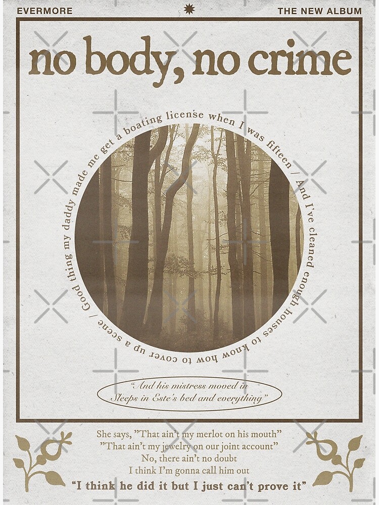 "No Body No Crime" Poster for Sale by lgsketches | Redbubble
