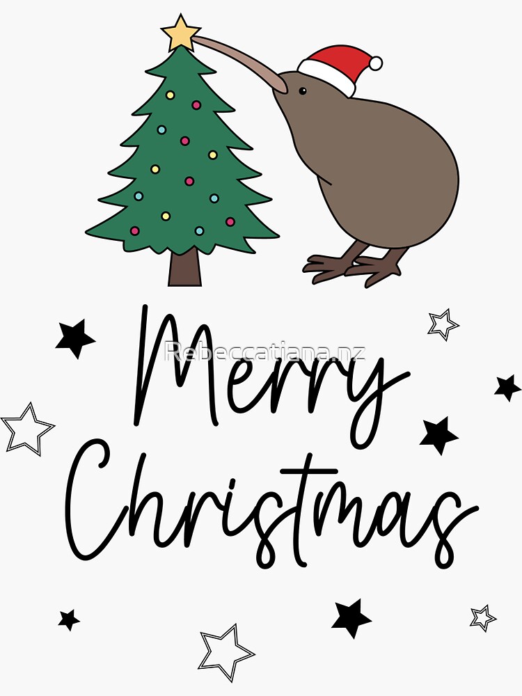 "Kiwi Christmas | New Zealand Kiwi Bird" Sticker for Sale by ...