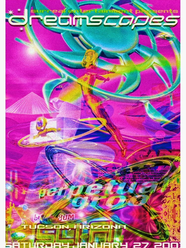 "90s Acid House / Rave Flyer Art " Sticker for Sale by sunshinestyle ...