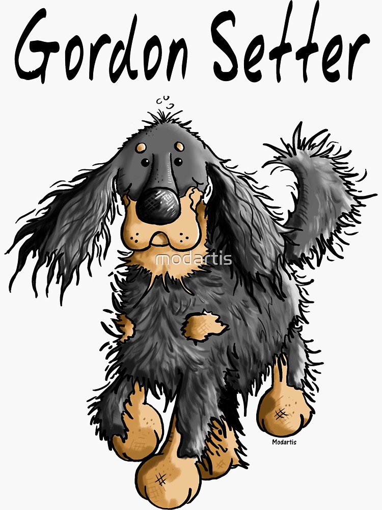 "Happy Gordon Setter - Dog - Dogs - Comic - Gift - Cartoon" Sticker for ...