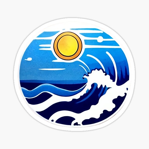 "Wave & Sun Sticker" Sticker for Sale by Muffinman122 | Redbubble