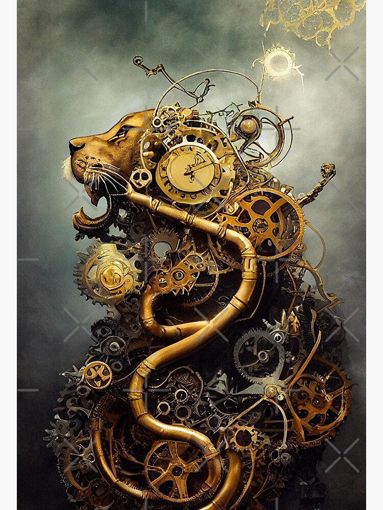 "Steampunk Male Lion" Poster for Sale by AI-Invention | Redbubble