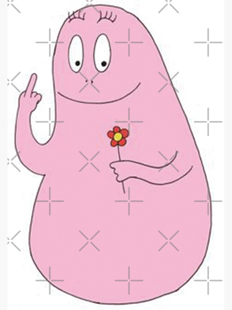 "Cute Pink Barbapapa Fuck you cartoon" Sticker for Sale by anotherkali ...