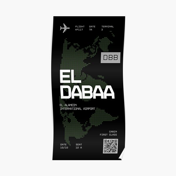 "Boarding Pass Egypt El Dabaa" Poster for Sale by TangerineTeez | Redbubble