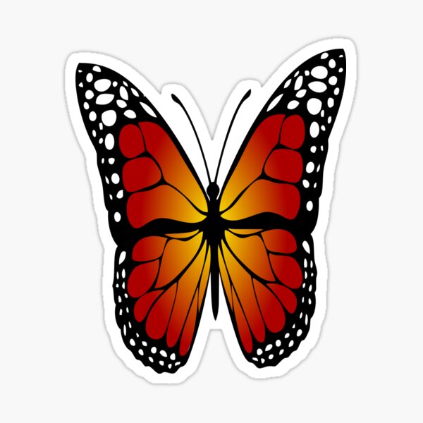 "Orange monarch butterfly" Sticker for Sale by Zeil | Redbubble