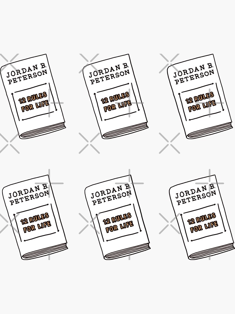 "12 rules for life book stack" Sticker for Sale by lalashellsArt ...