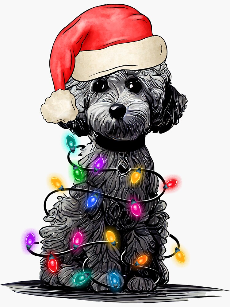 "Groodle funny christmas dog" Sticker for Sale by ARMIN0 | Redbubble