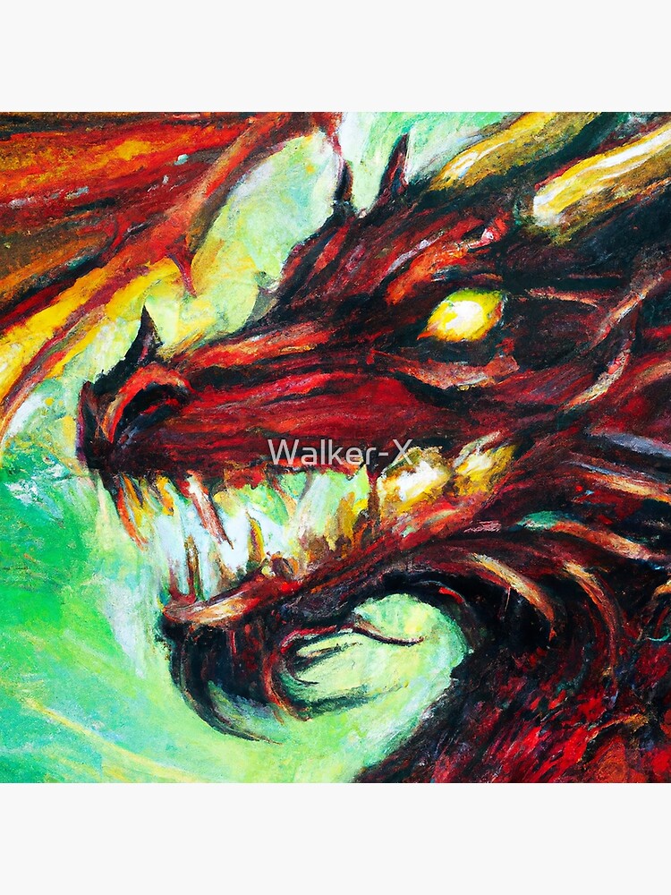 "furious red dragon" Poster for Sale by Walker-X | Redbubble