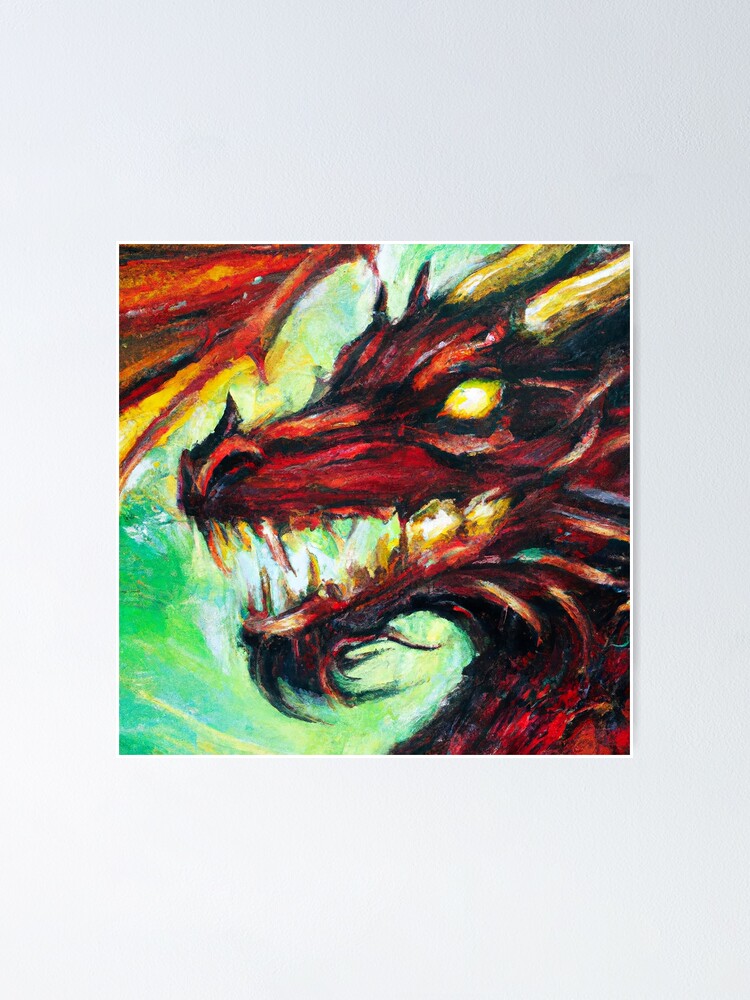 "furious red dragon" Poster for Sale by Walker-X | Redbubble