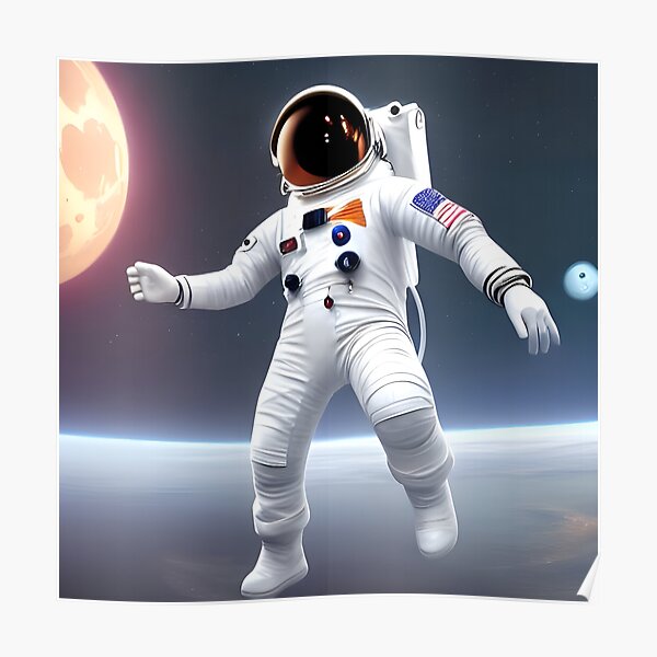 "Astronaut Floating in Space!" Poster for Sale by SanderCoopmans ...