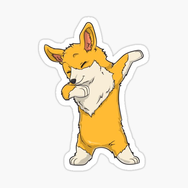 "Corgi Dabbing T shirt Welsh Corgis Dab Dance Funny Gifts" Sticker for ...