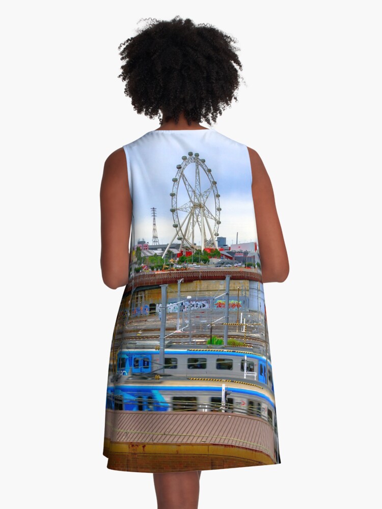 "Busy North Melbourne Station - Melbourne, Victoria" A-Line Dress for ...
