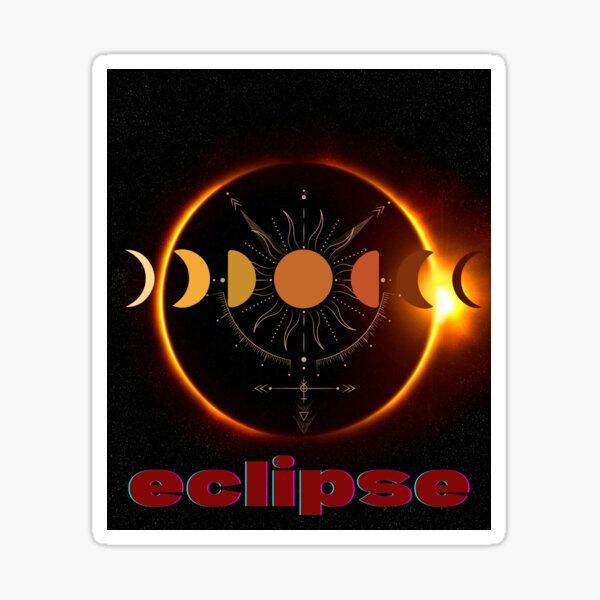 "Celestial and Beyond - Eclipse Moon Phase" Sticker for Sale by ttsayt1earth | Redbubble