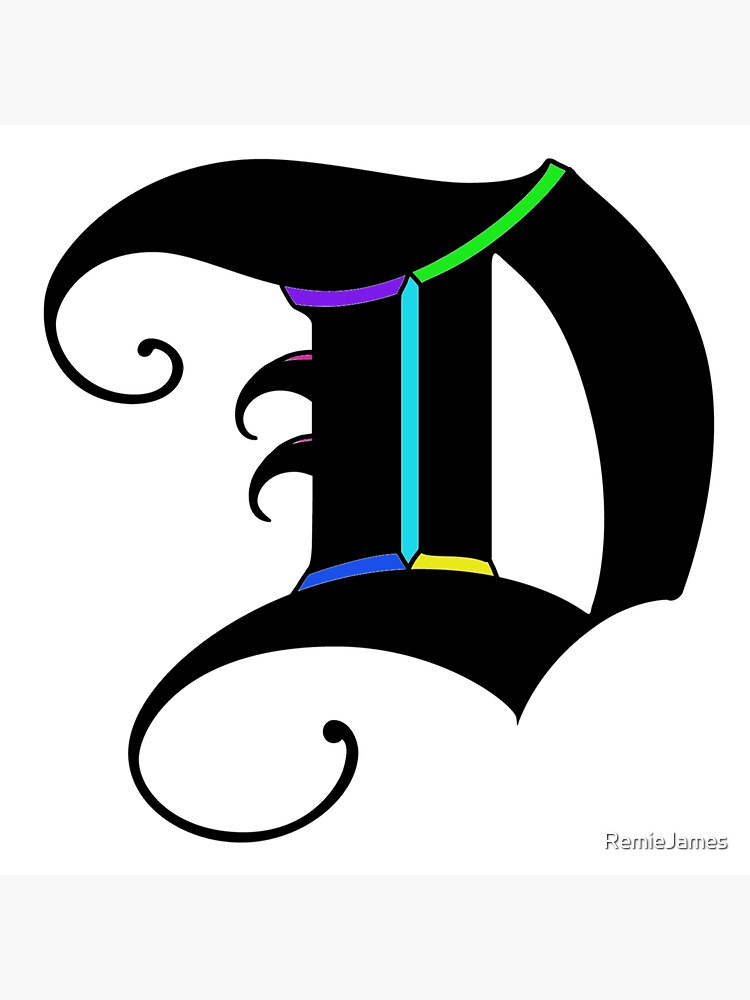 "Colorized letter D Initial " Sticker for Sale by RemieJames | Redbubble