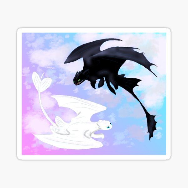 "Toothless and the Light Fury" Sticker for Sale by StrangeDragon04 ...