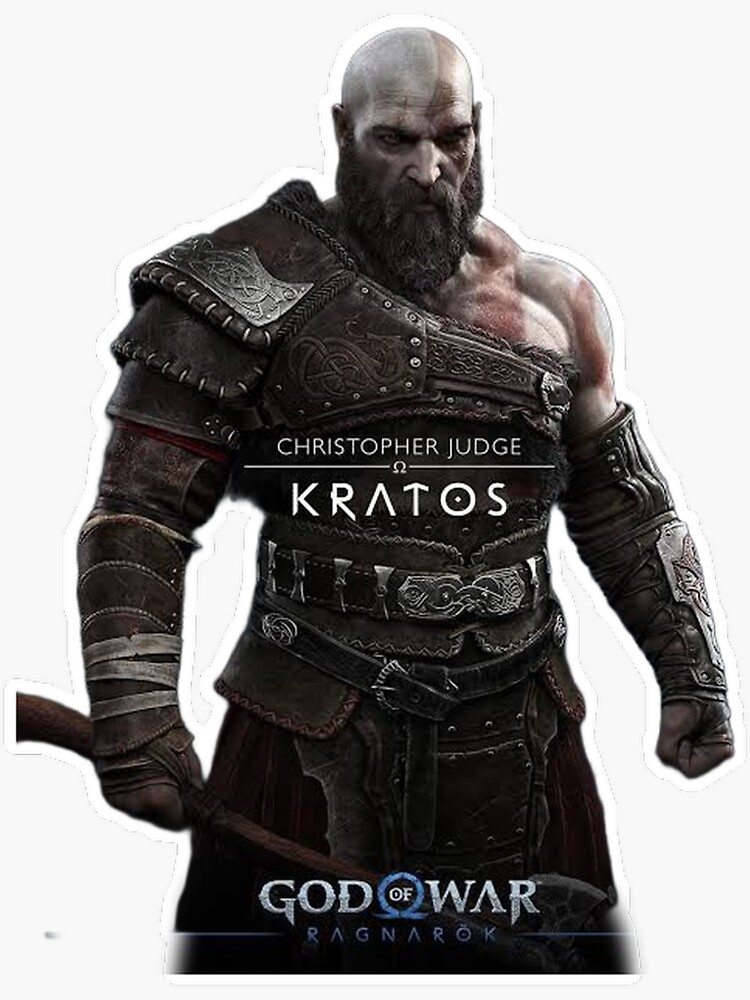 "high graphic of game adventures god of war ragnarok as kratos" Sticker ...