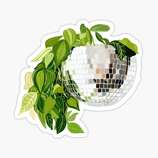 "pothos disco ball plant " Sticker for Sale by gracesmorgan | Redbubble