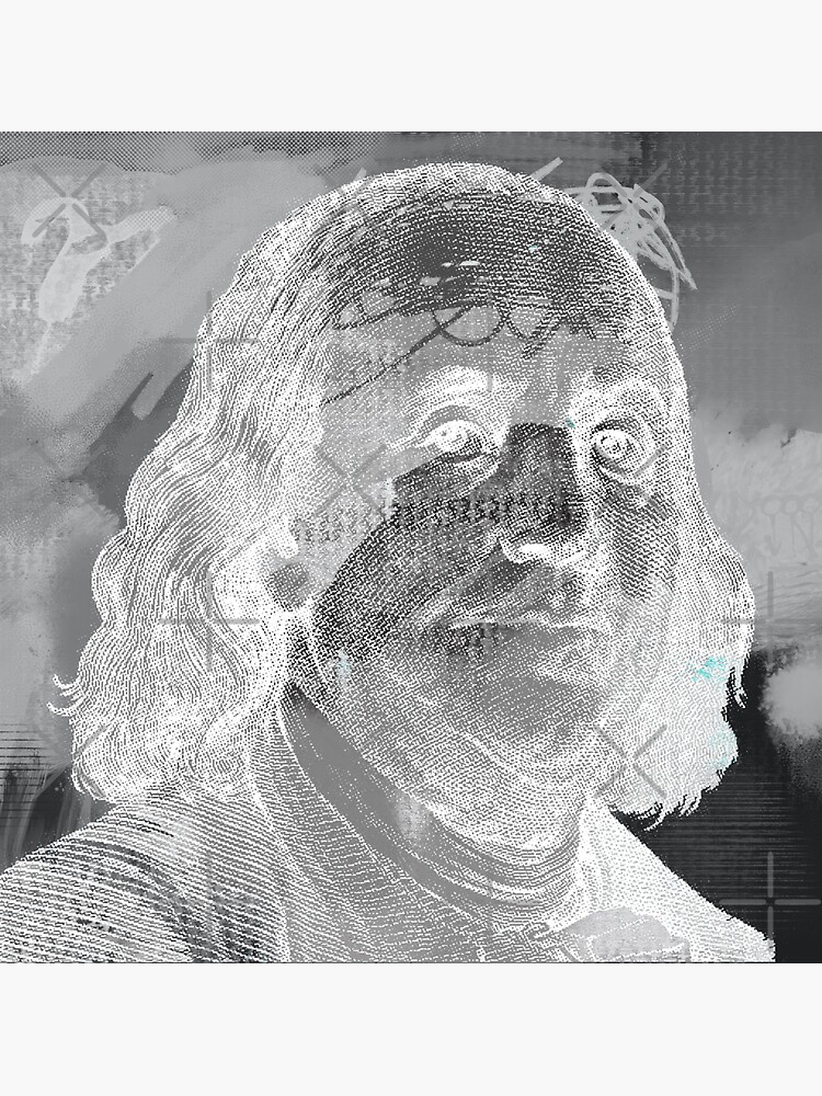 "Inverted Ben Franklin abstract portrait | pop art aesthetic " Sticker ...